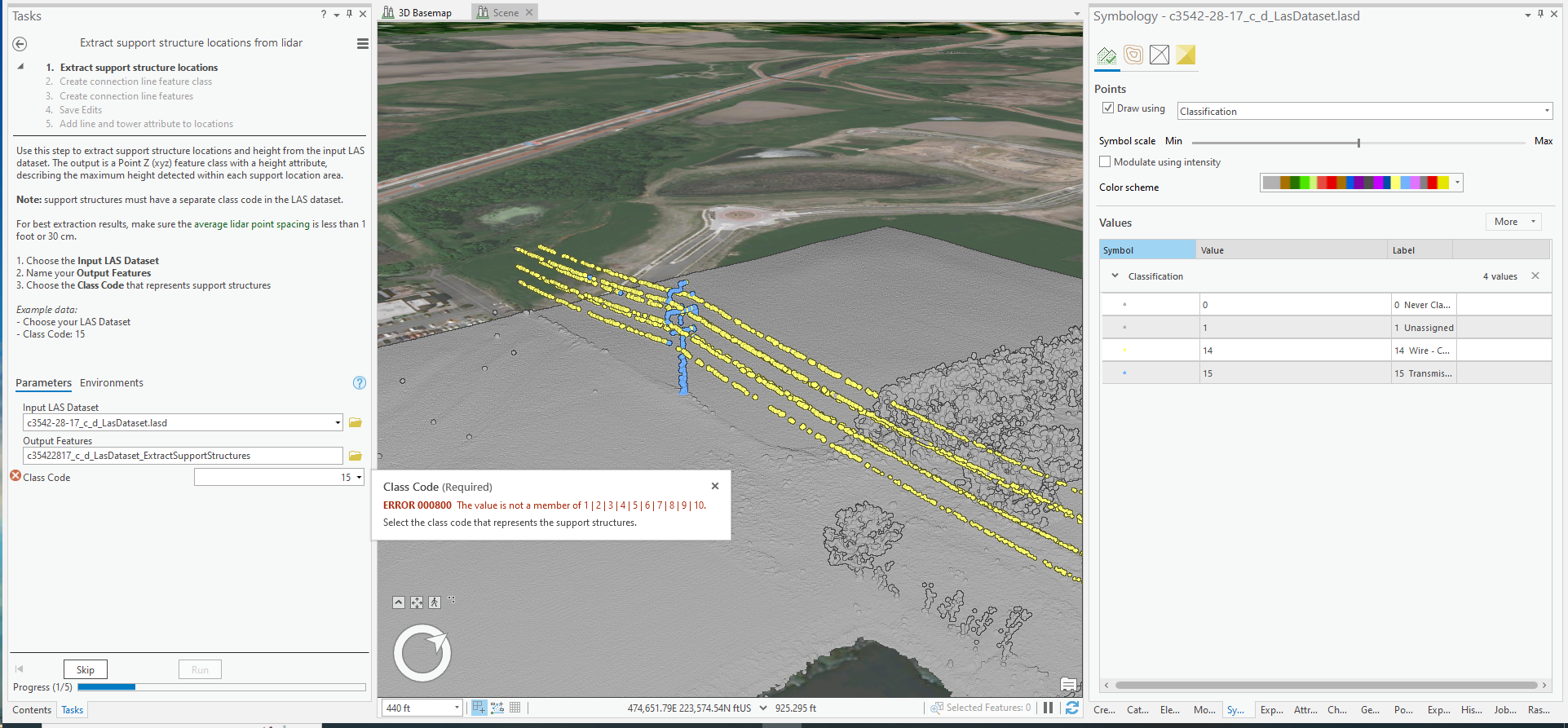Extract support structure from LIDAR - Esri Community